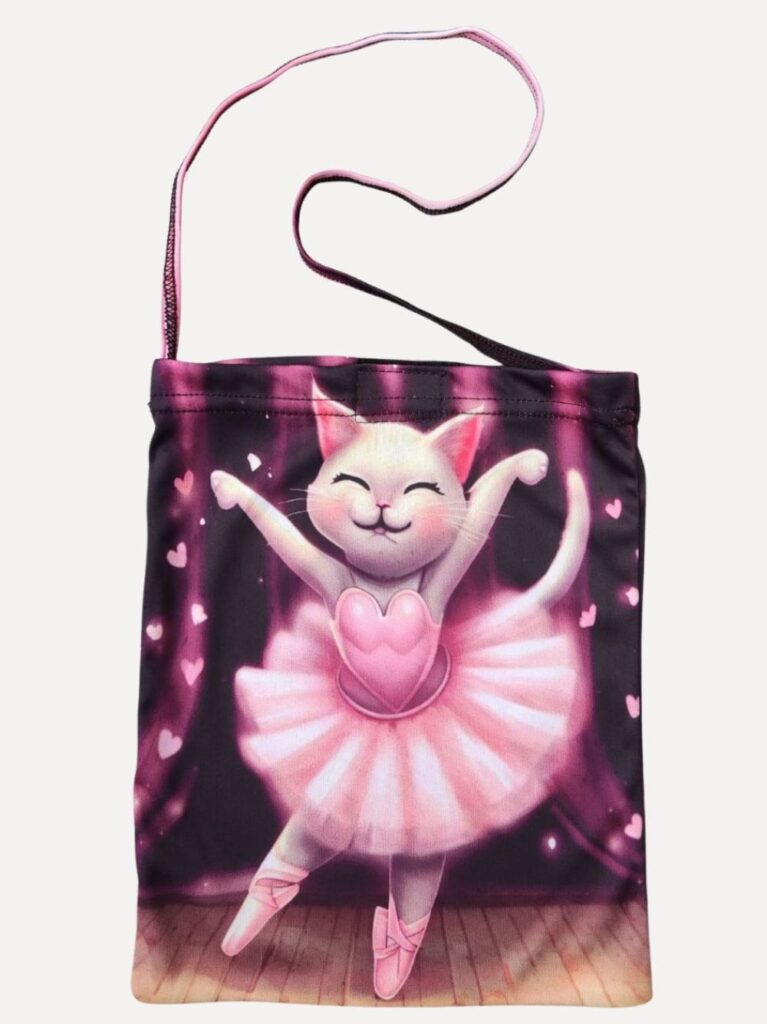 Schoenenzakje met poesje - Balletkledingwinkel.com